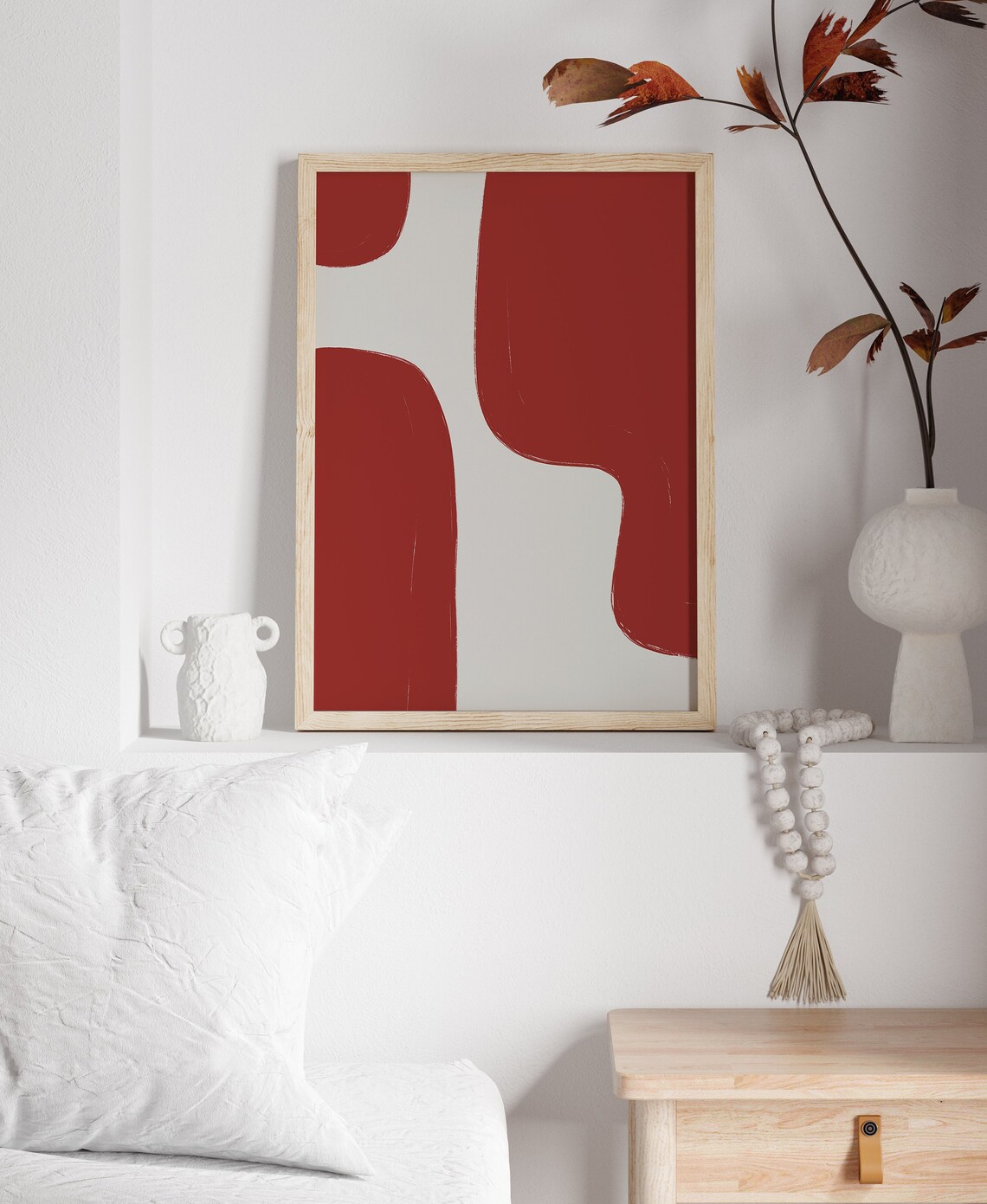 Red Abstract Art Prints Brush Strokes Printable Wall Art Red - Etsy