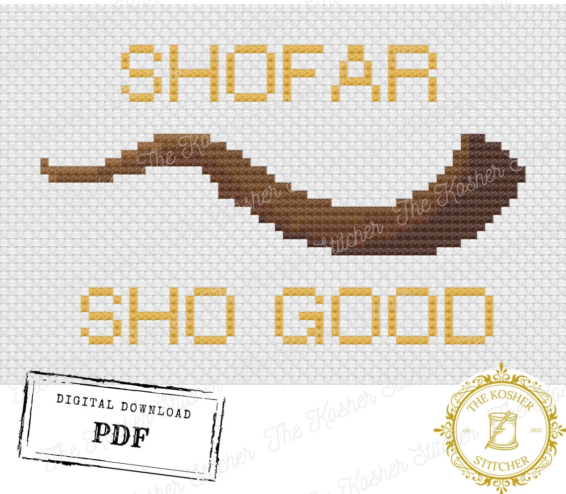 Shofar Sho Good Cross Stitch Pattern Jewish Punny Easy Pdf | Etsy
