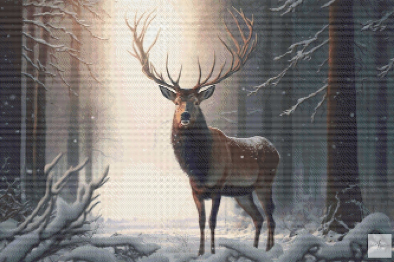 The Stag, Counted Cross Stitch Pattern, Full Coverage X Stitch ...