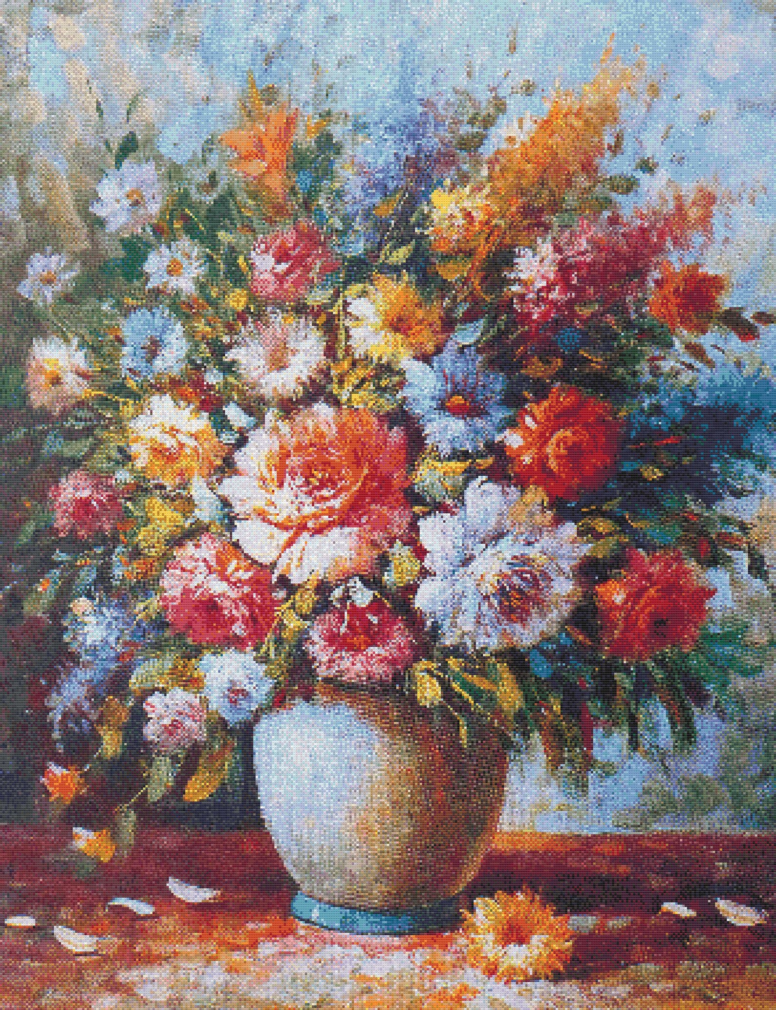 Flowers in Vase Counted Cross Stitch Pattern, Vintage X Stitch ...