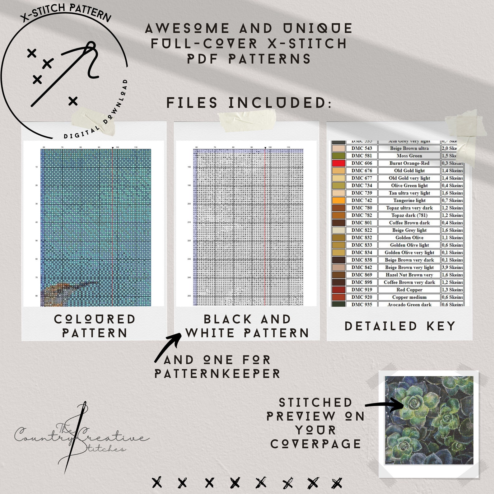 The Stag, Counted Cross Stitch Pattern, Full Coverage X Stitch ...