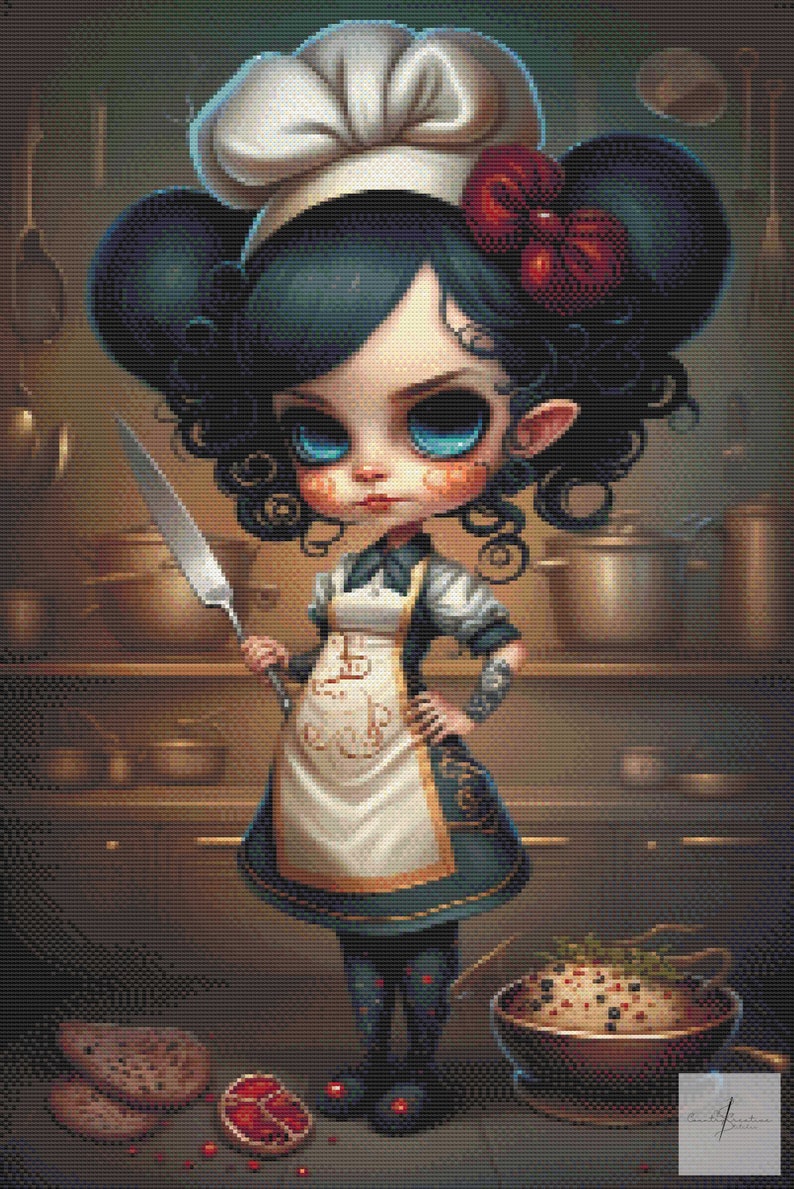 The Witch's Chef Counted Cross Stitch Pattern, Full Cover X Stitch ...