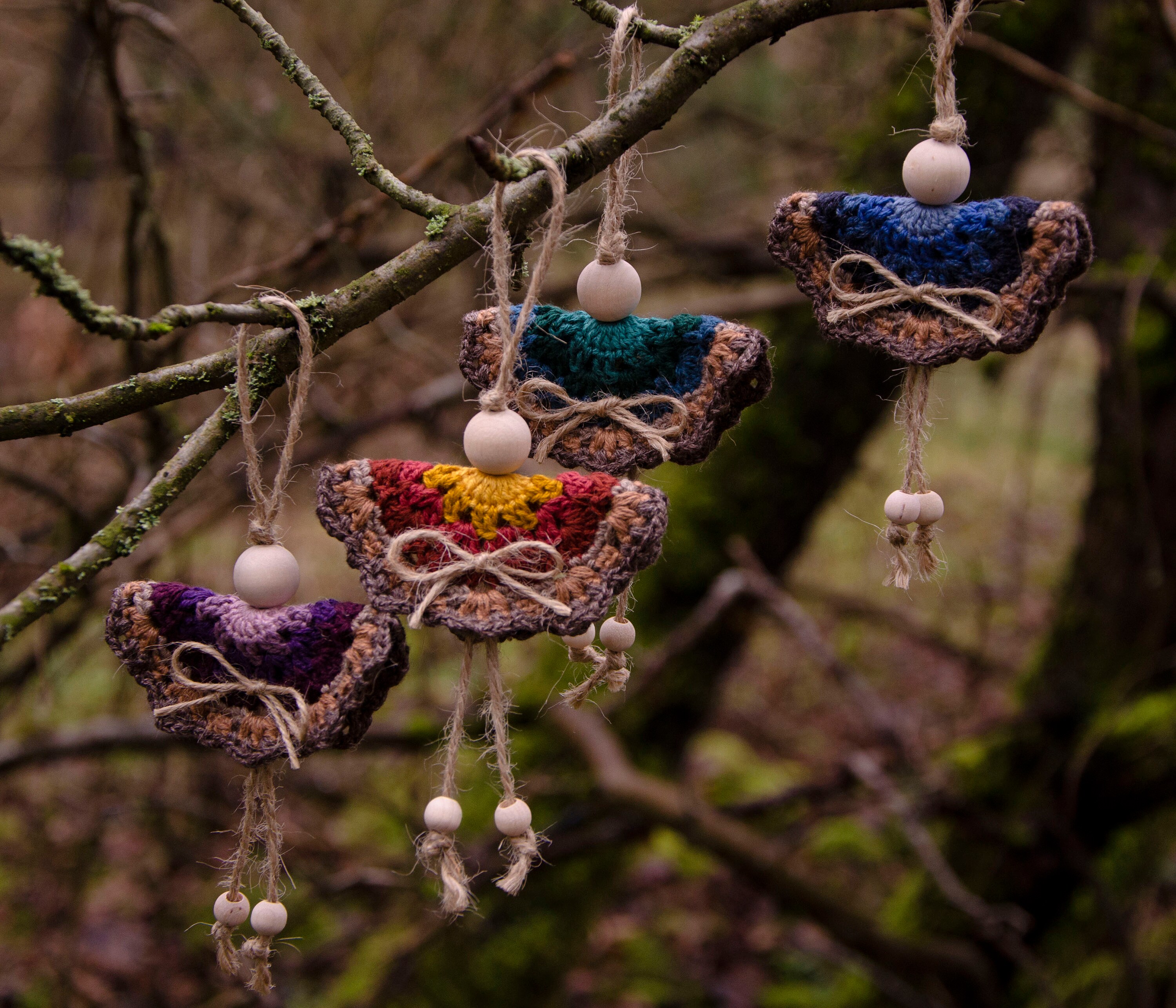 Rainbow Elves, Set of 4 Elf Pendants, Crochet Ornaments, Crochet ...