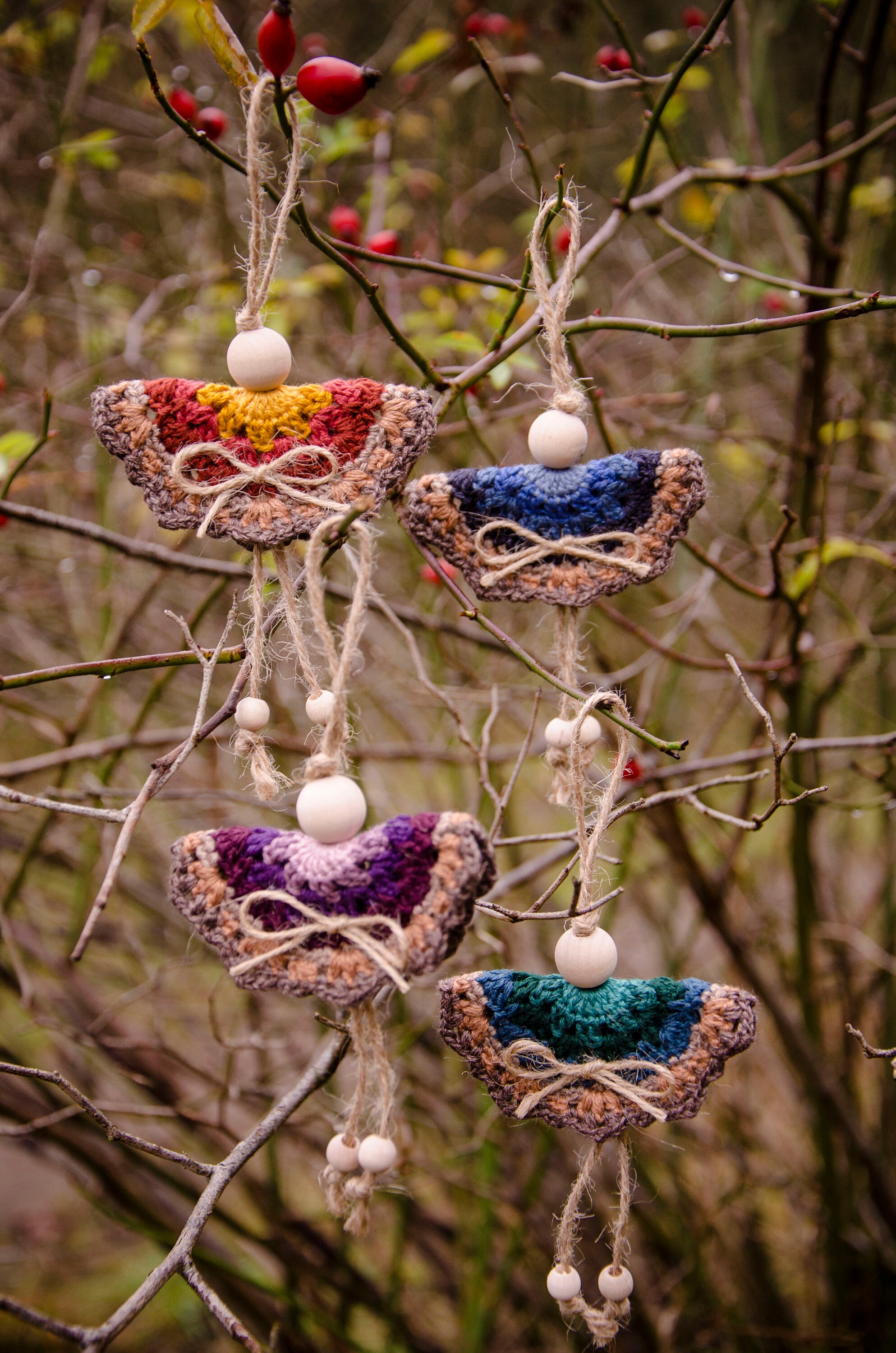 Rainbow Elves, Set of 4 Elf Pendants, Crochet Ornaments, Crochet ...