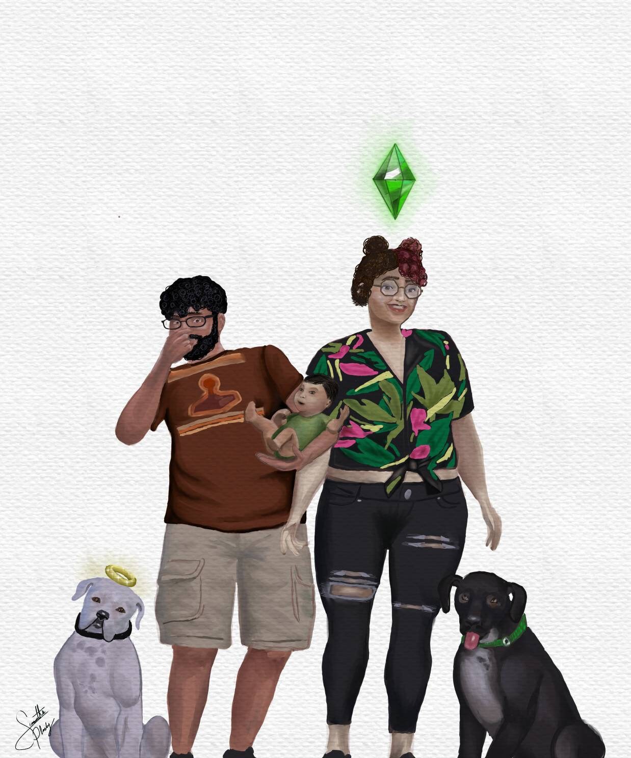 Custom Simulation Family With Plumbob - Etsy