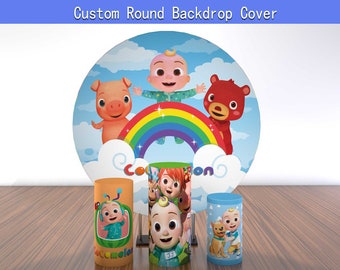 Cocomelon Round Backdrop Cover - Etsy Hong Kong