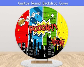Super Hero Circle Backdrop - Etsy