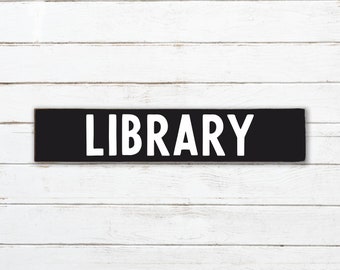 Wooden Library Sign - Etsy UK