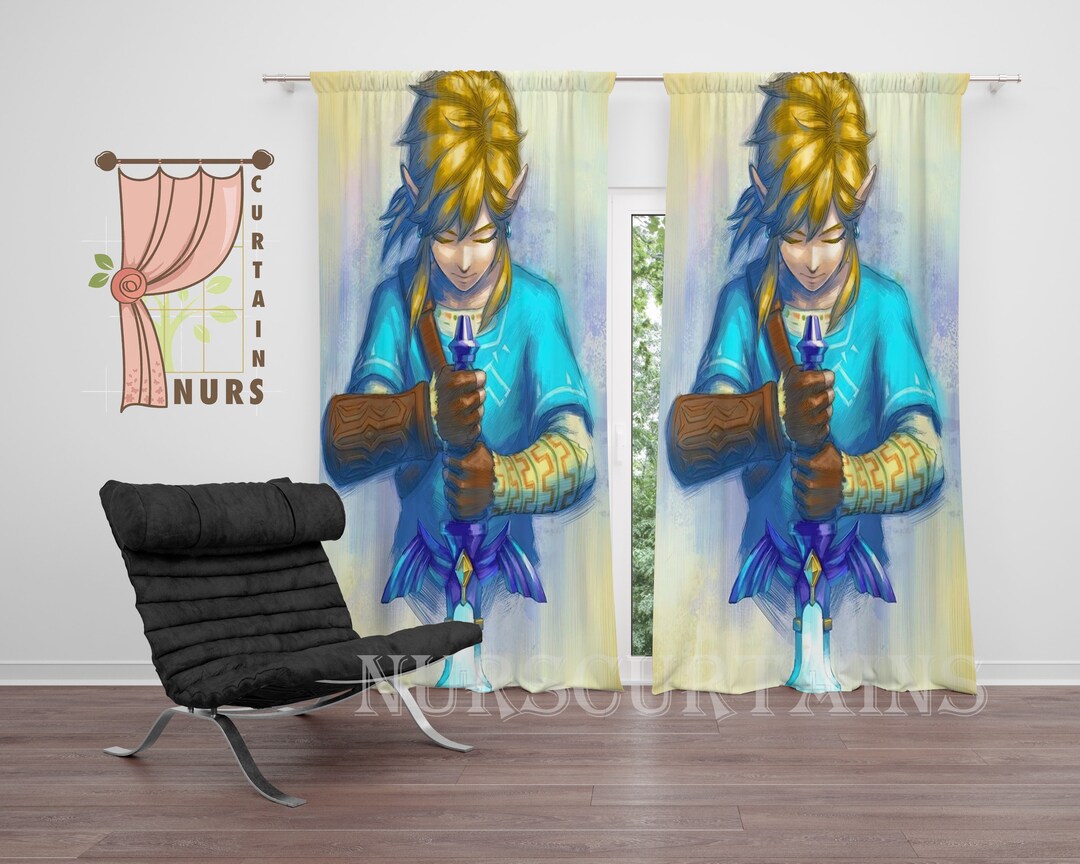 The Legend of Zelda Themed Blackout Gaming Curtain, Zelda Gamer Room ...