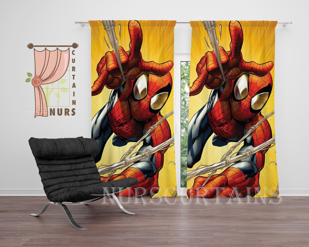 Spider-man Blackout Curtain, Marvel Comic Decor - Etsy