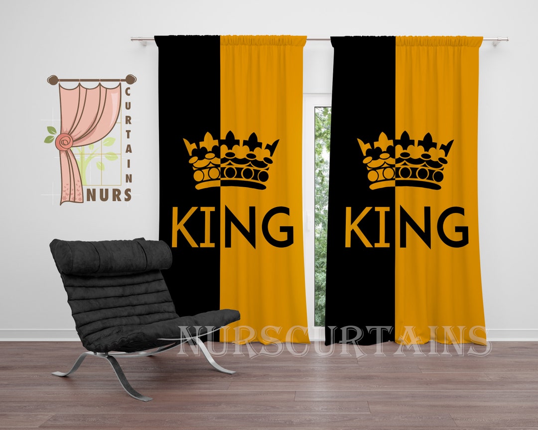 King Text Curtain, King Crown Curtain, Teenage Room Decor, Boys Room ...