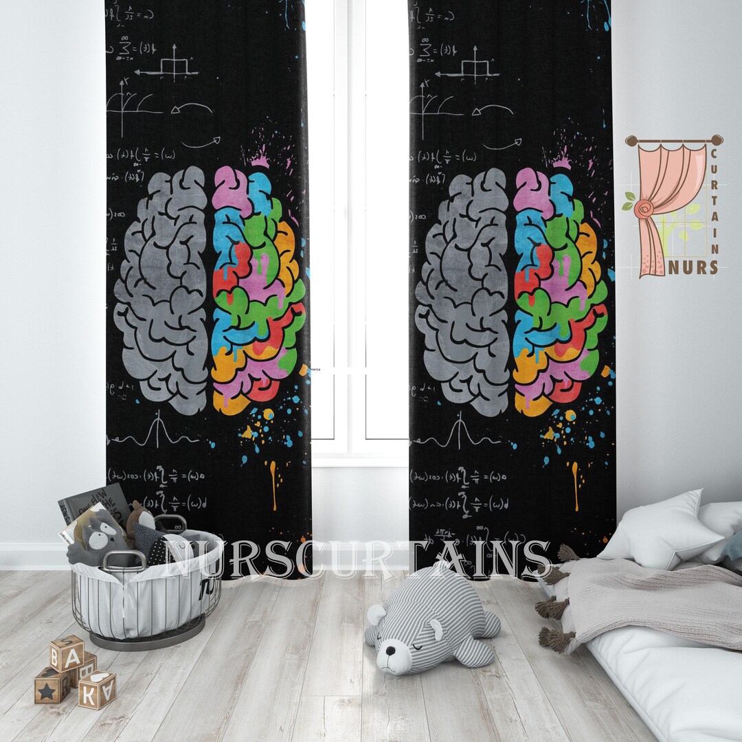 Physics Formula Curtains: Colorful Brain Dorm Decor - Etsy