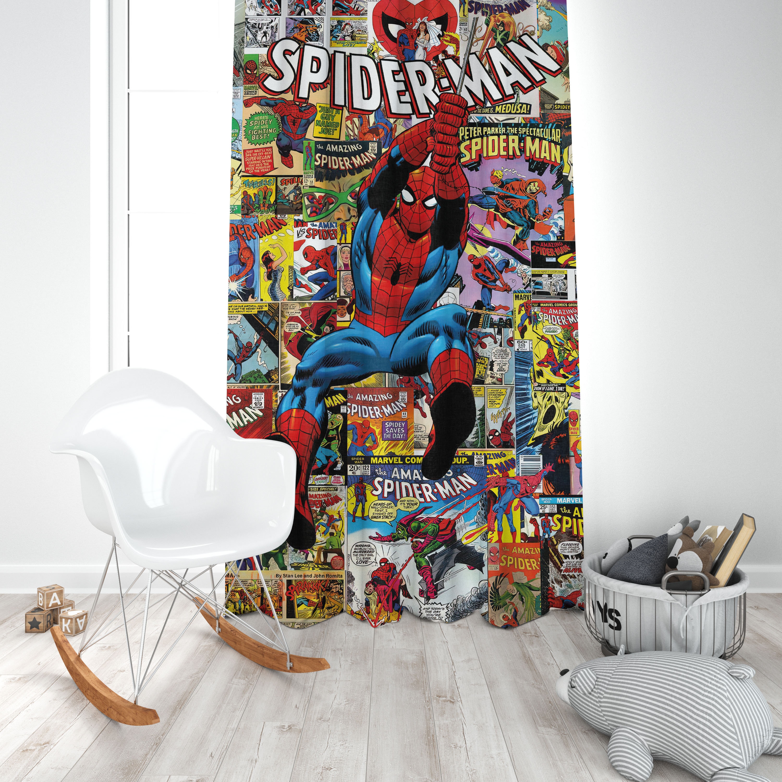 Spiderman Curtain for Kids Room Marvel Curtain Superhero Room - Etsy