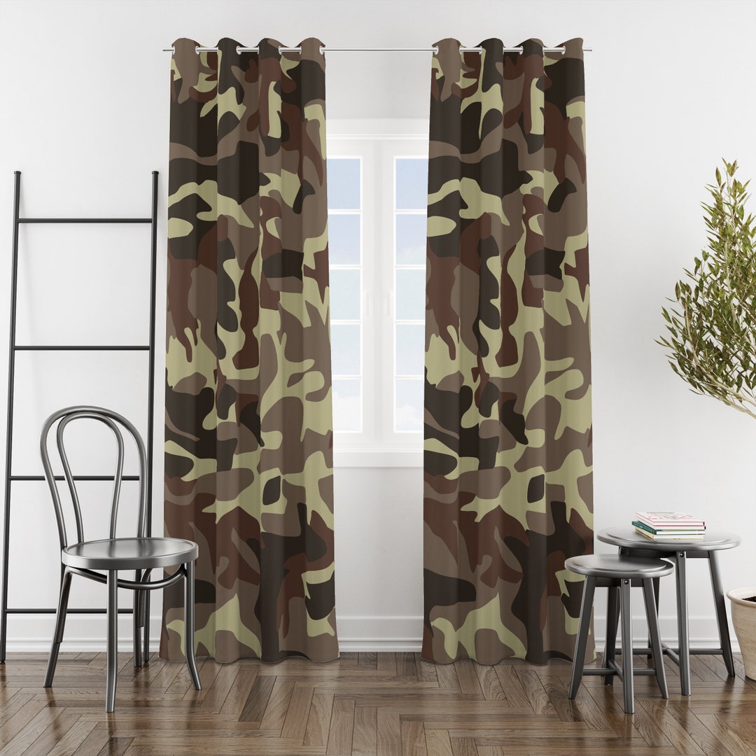 Desert Camo Curtain: Army Style Bedroom Living Room Drapery - Etsy