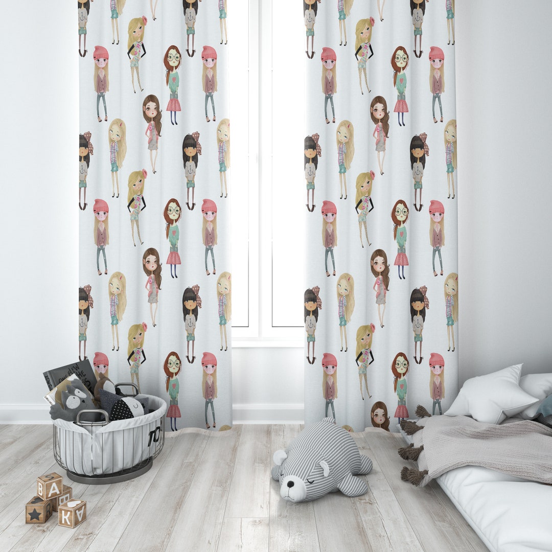 Princess Girls Themed Cute Curtain, Cool Barby Girl Room Decor ...