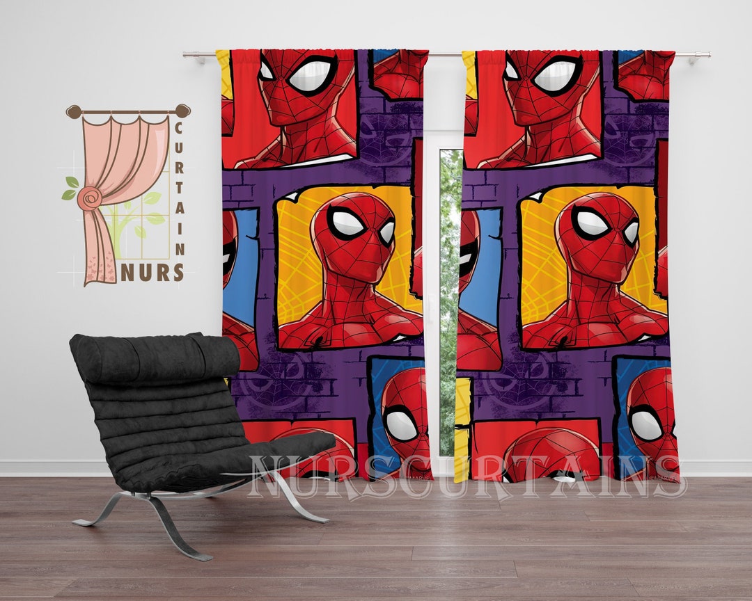 Spider Man Curtain, Marvel Character Curtain, Children Room Blackout ...