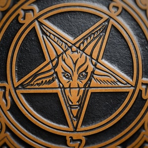 Sigil of Baphomet With Leviathan Cross and Seal of Satan - Three Inverted Pentagrams & 666 ...