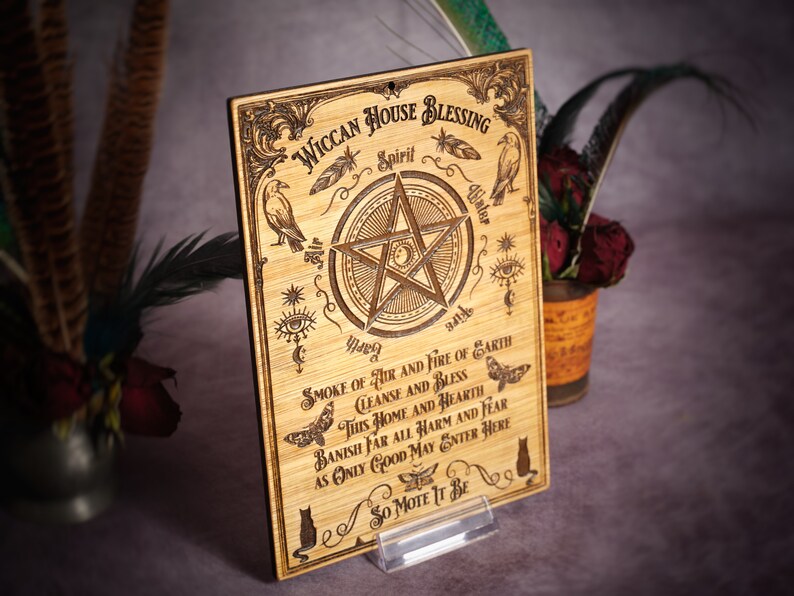 Wooden Wiccan House Blessing Traditonally Varnished A - Etsy