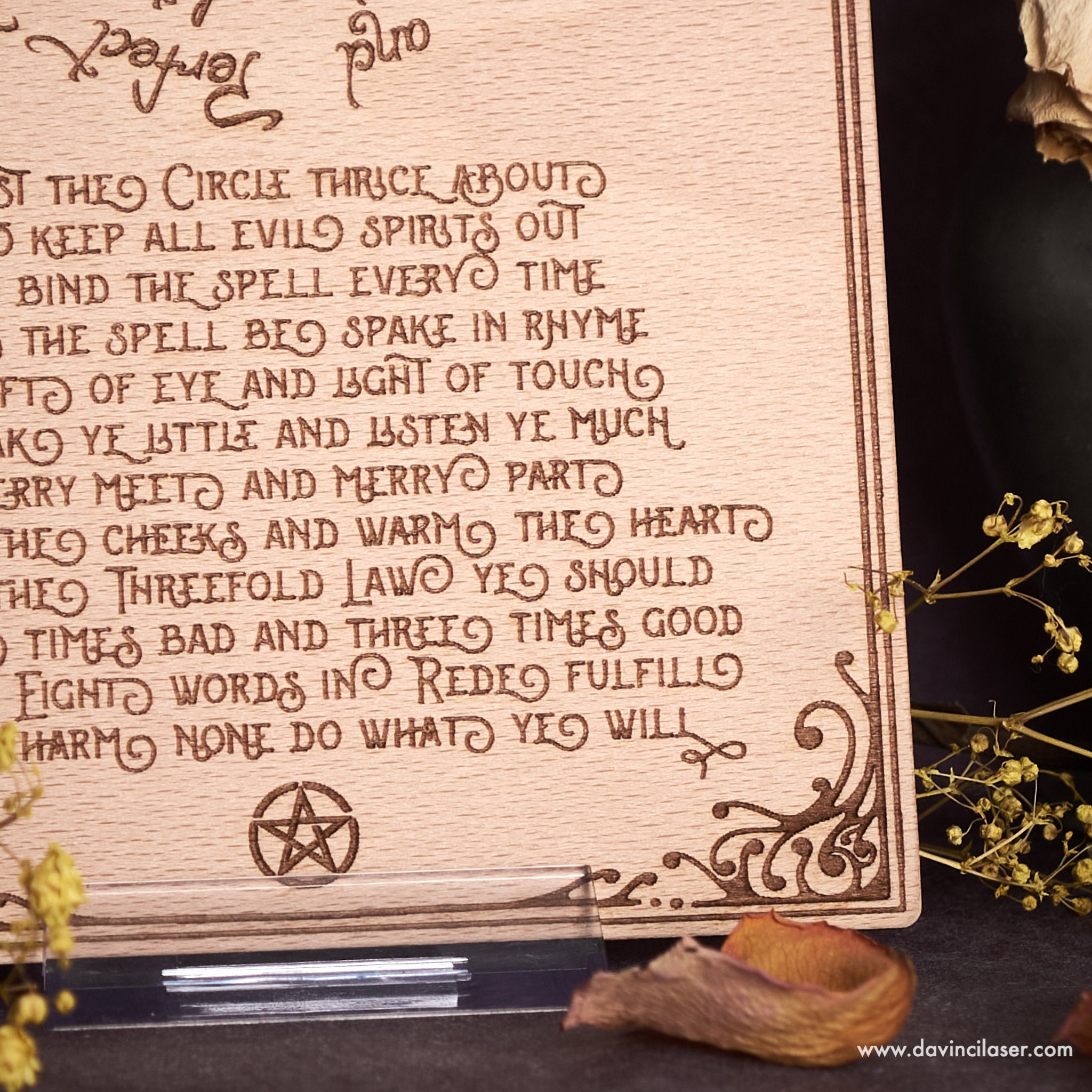 Wiccan Rede short Version Beautifully Laser Engraved in - Etsy UK