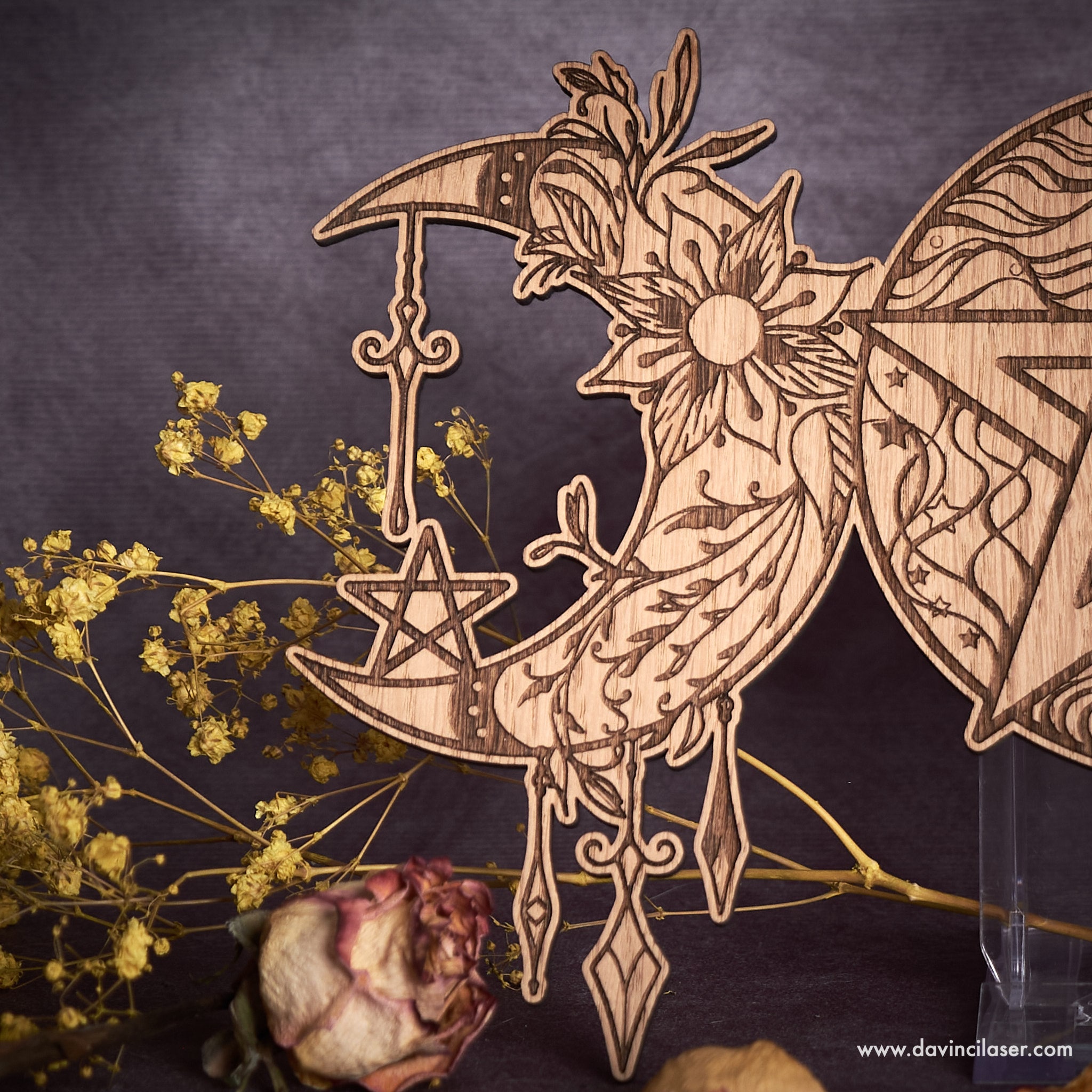 Triple Moon Goddess Shrine Piece & Wall Hanging - Wiccan Pagan ...