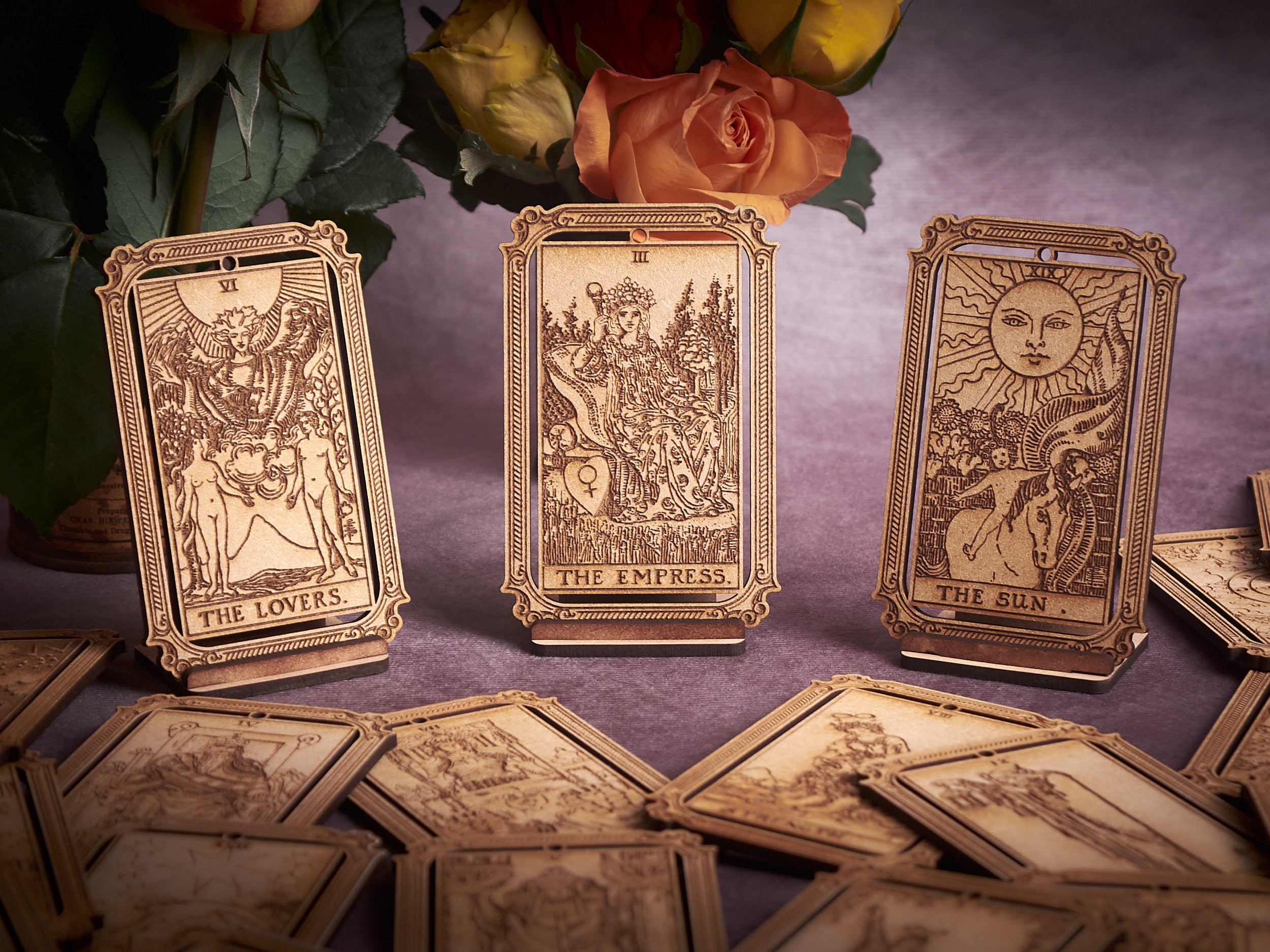 Mini Tarot Cards Full Major Arcana Set Engraved in Wood - Etsy UK