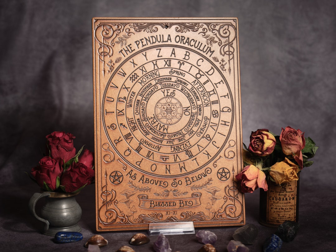 Beautiful Wiccan Themed Pendulum Board Fortune Telling & - Etsy