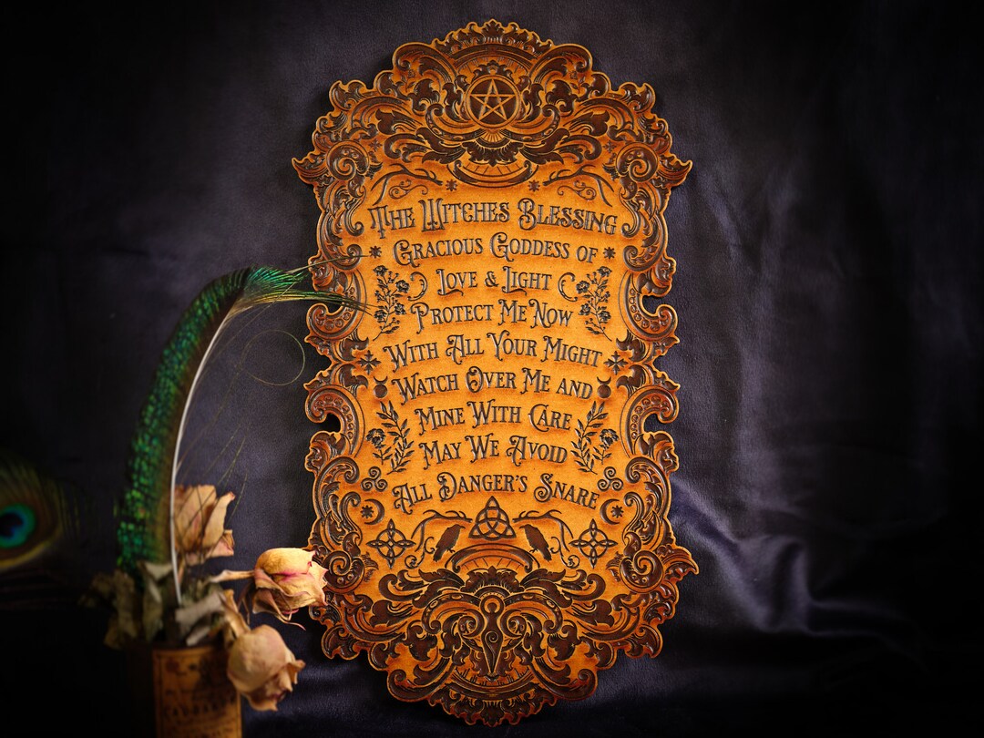 Witches Blessing - Beautiful Wiccan / Pagan Wall Hanging Art - Cute ...