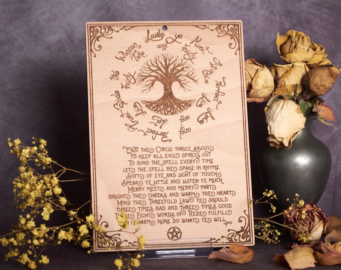 Wiccan Rede (short Version) Beautifully Laser Engraved in Beech ...