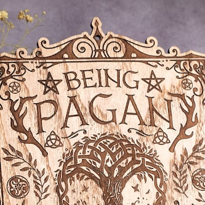 Being Pagan Wall Hanging - Tree of Life and Pentacle Design - Beautiful ...
