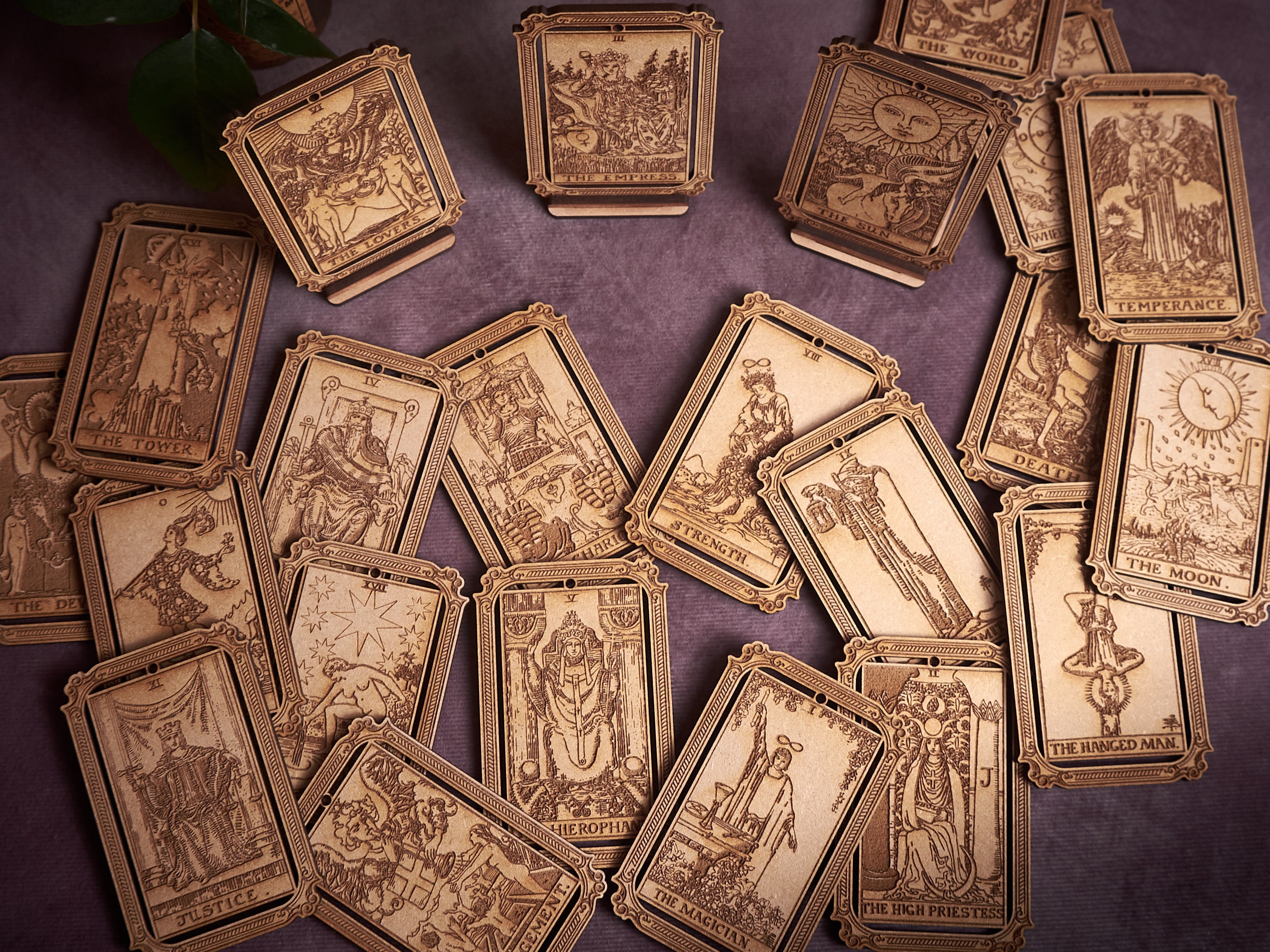 Mini Tarot Cards Full Major Arcana Set Engraved in Wood - Etsy UK