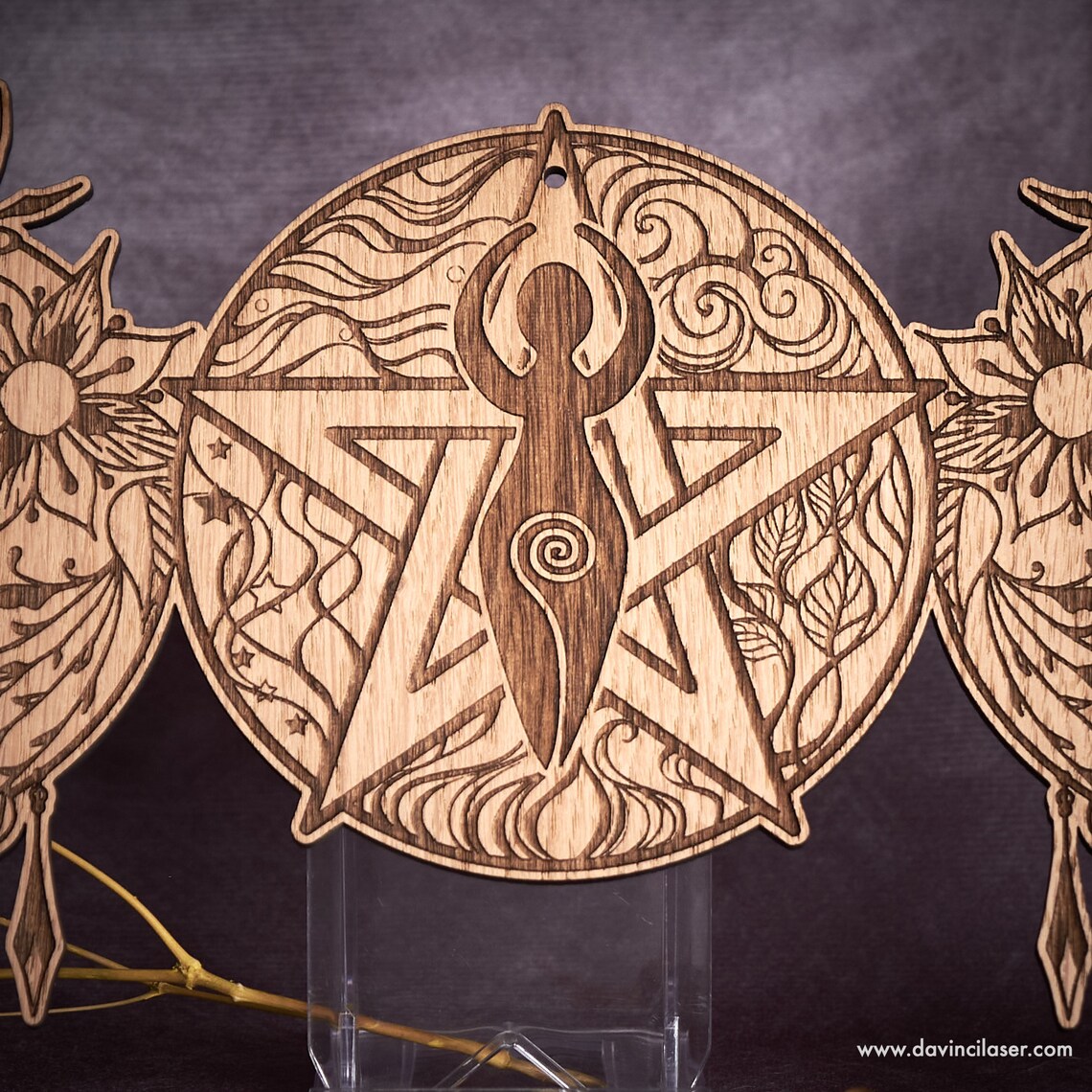 Triple Moon Goddess Shrine Piece & Wall Hanging - Wiccan Pagan ...