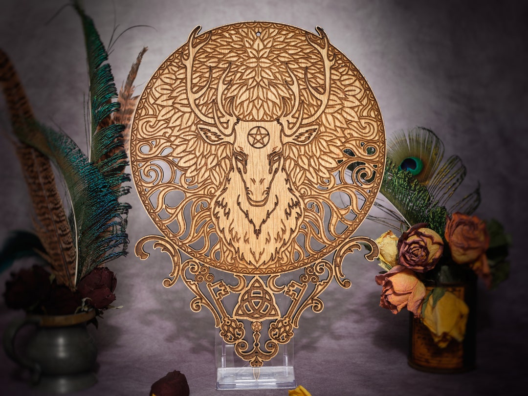 Stunning Pagan Stag Wall Art & Altar Piece - Pagan God Cernunnos. A ...