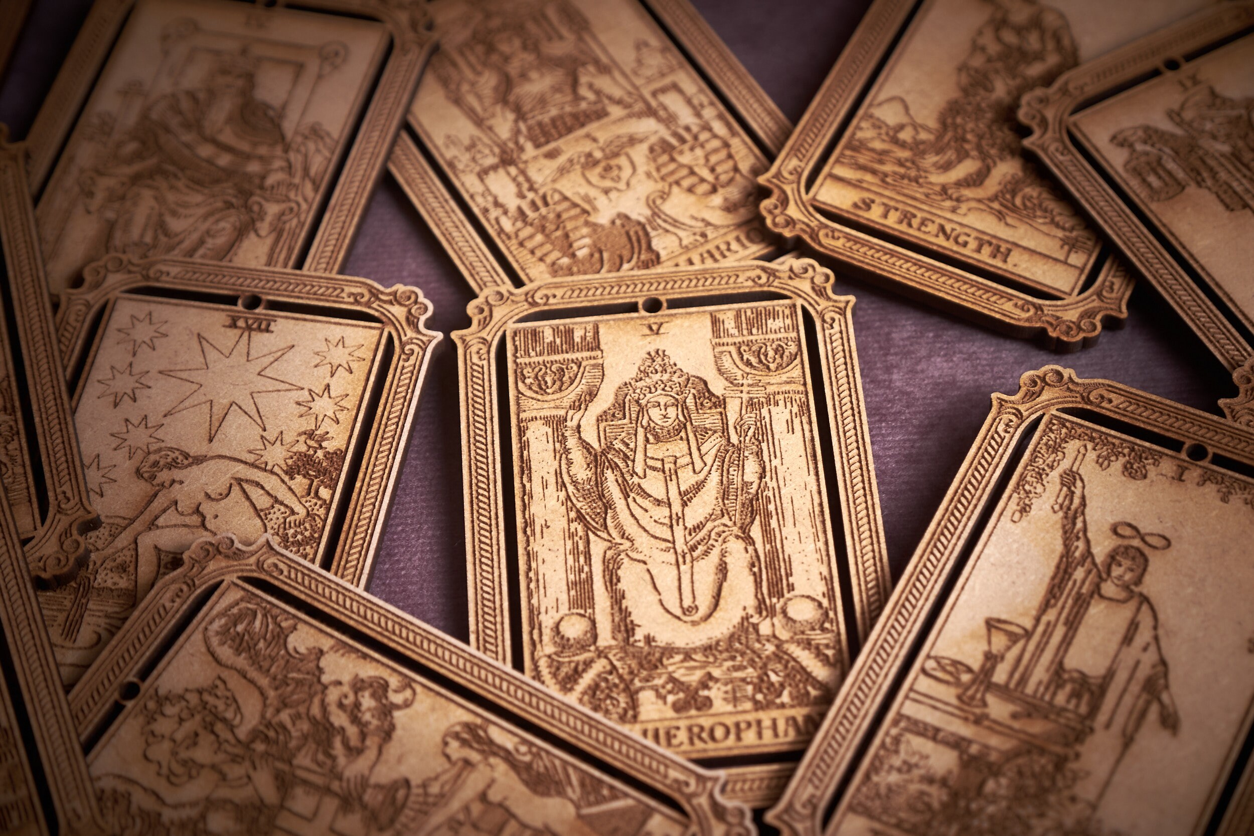 Mini Tarot Cards Full Major Arcana Set Engraved in Wood - Etsy UK