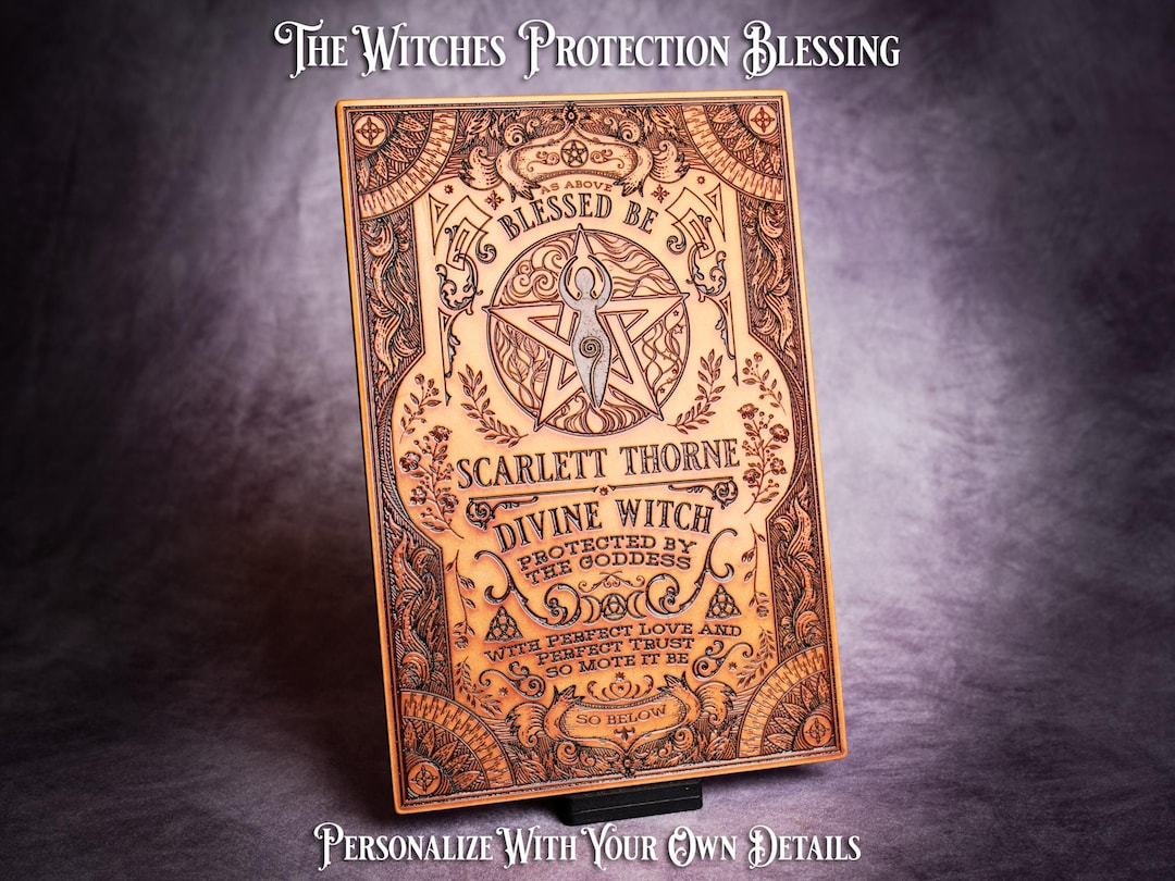 Personalised Witch's Goddess Protection Blessing Spell- Wall Hanging ...