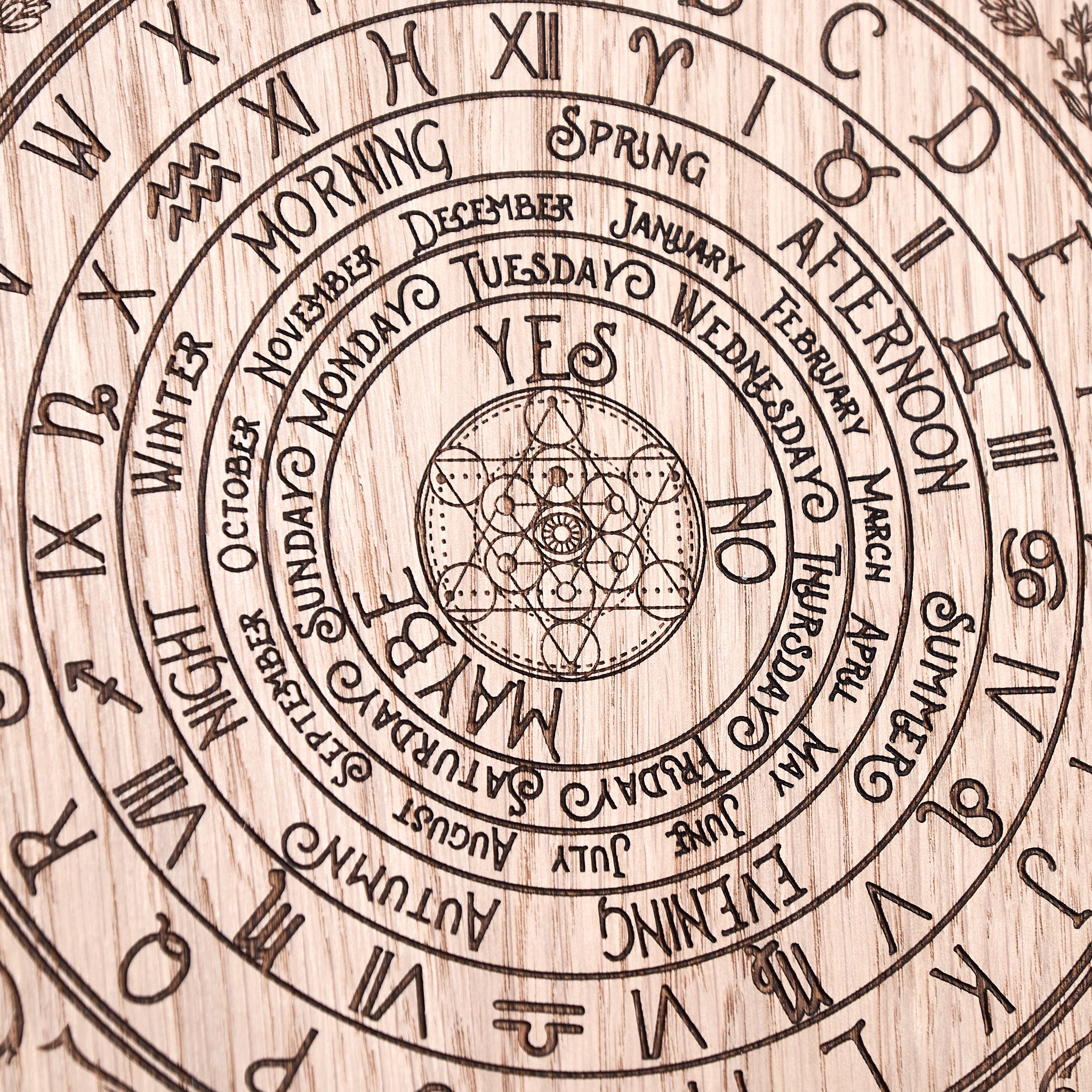 Beautiful Wiccan Themed Oak Veneer Pendulum Board Fortune - Etsy UK