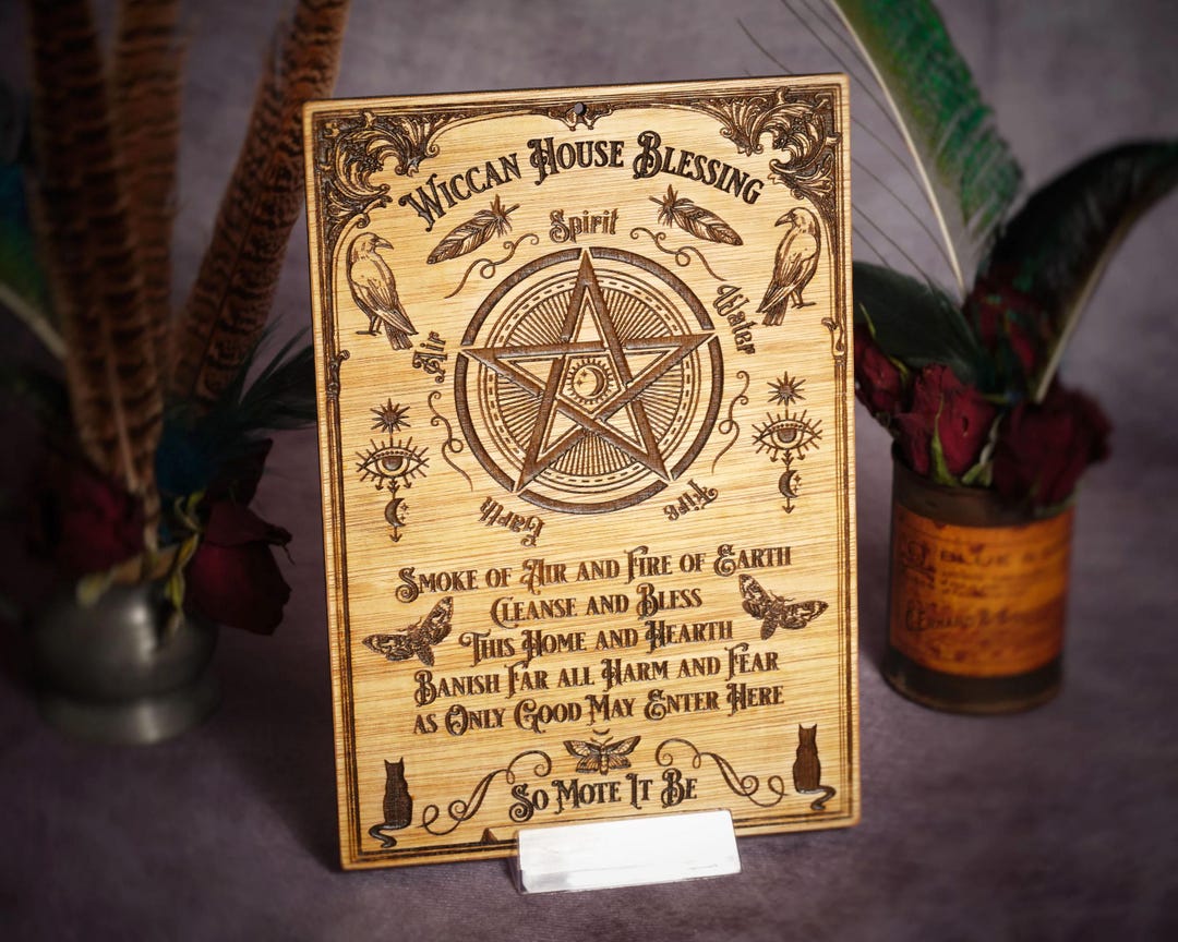 A Wooden Wiccan House Blessing - Traditonally Varnished - A Little ...