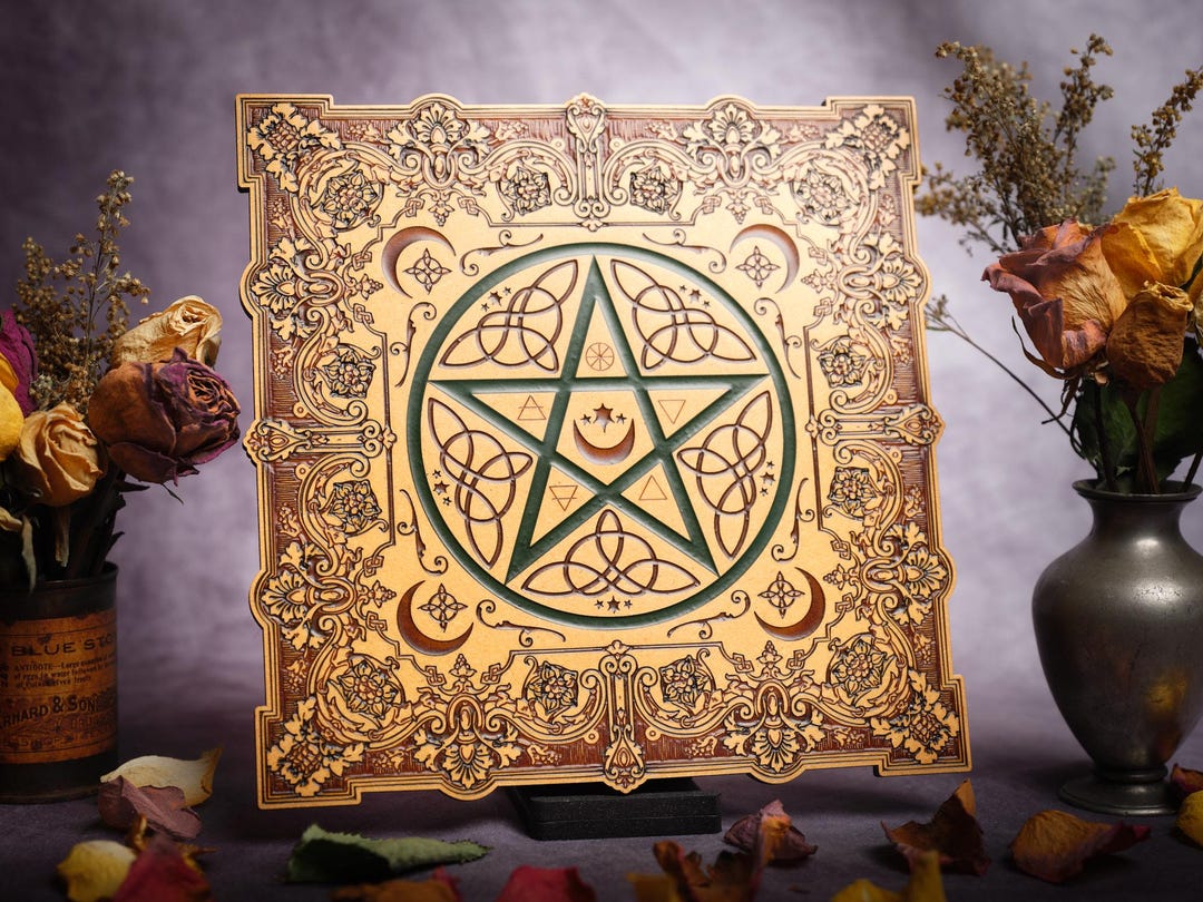 Handmade Victorian Pentagram Altar Plate – Wiccan Pagan Decor - Etsy