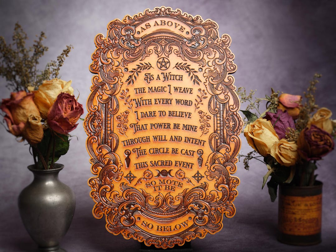 Empowerment of the Witch Magical Blessing- Engraved Wood Wiccan Pagan ...