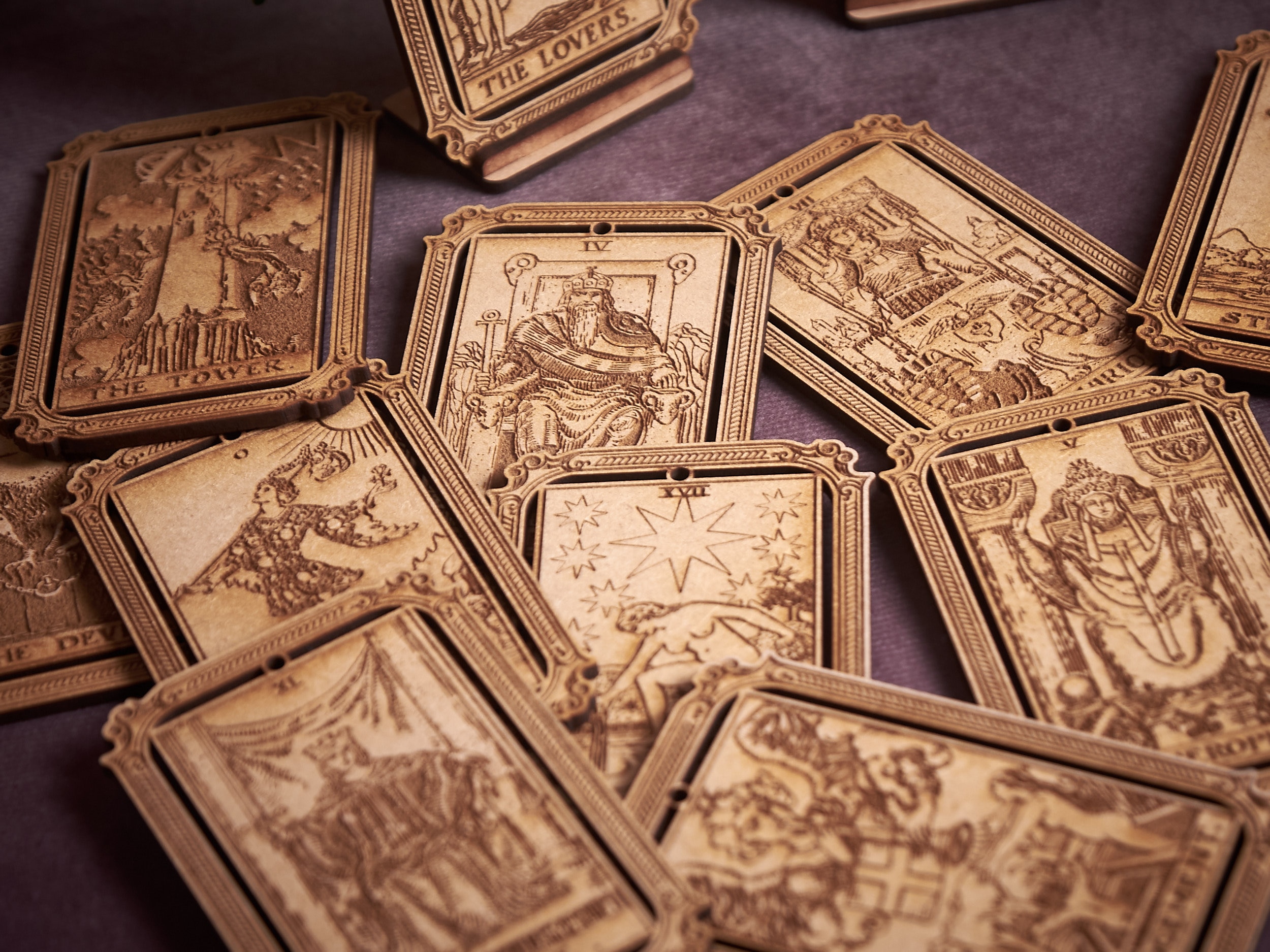Mini Tarot Cards Full Major Arcana Set Engraved in Wood - Etsy UK
