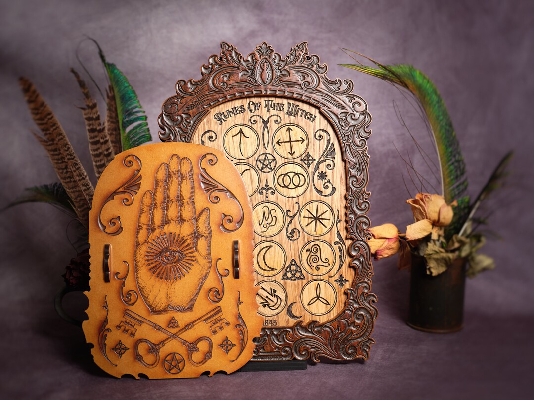 Beautiful Set of Witches Runes in an Ornate Holder Vintage Victorian ...