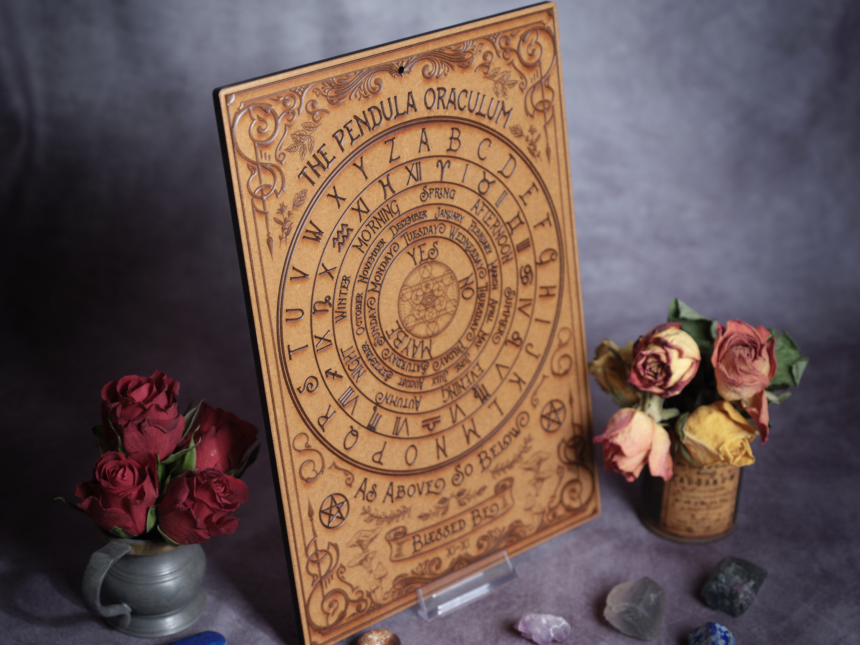 Beautiful Wiccan Themed Pendulum Board Fortune Telling & - Etsy