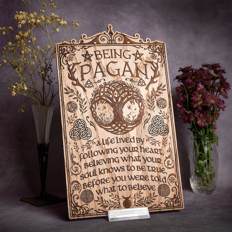 Being Pagan Wall Hanging - Tree of Life and Pentacle Design - Beautiful ...