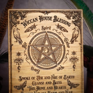Wiccan House Blessing - Beautiful Little Wall Hanging - Piece of ...