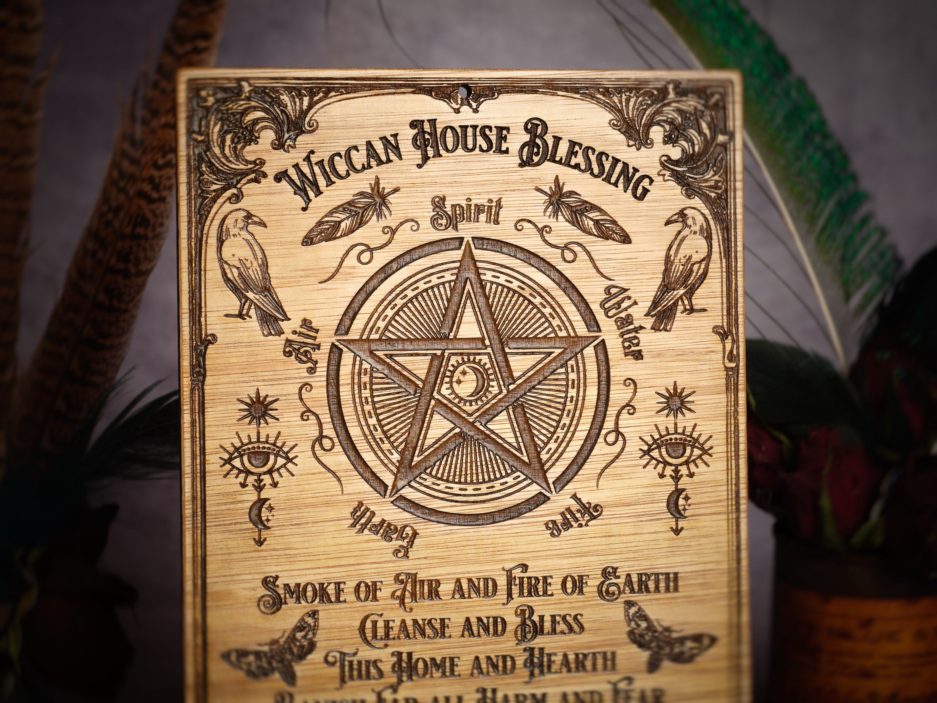 Wooden Wiccan House Blessing Traditonally Varnished A - Etsy
