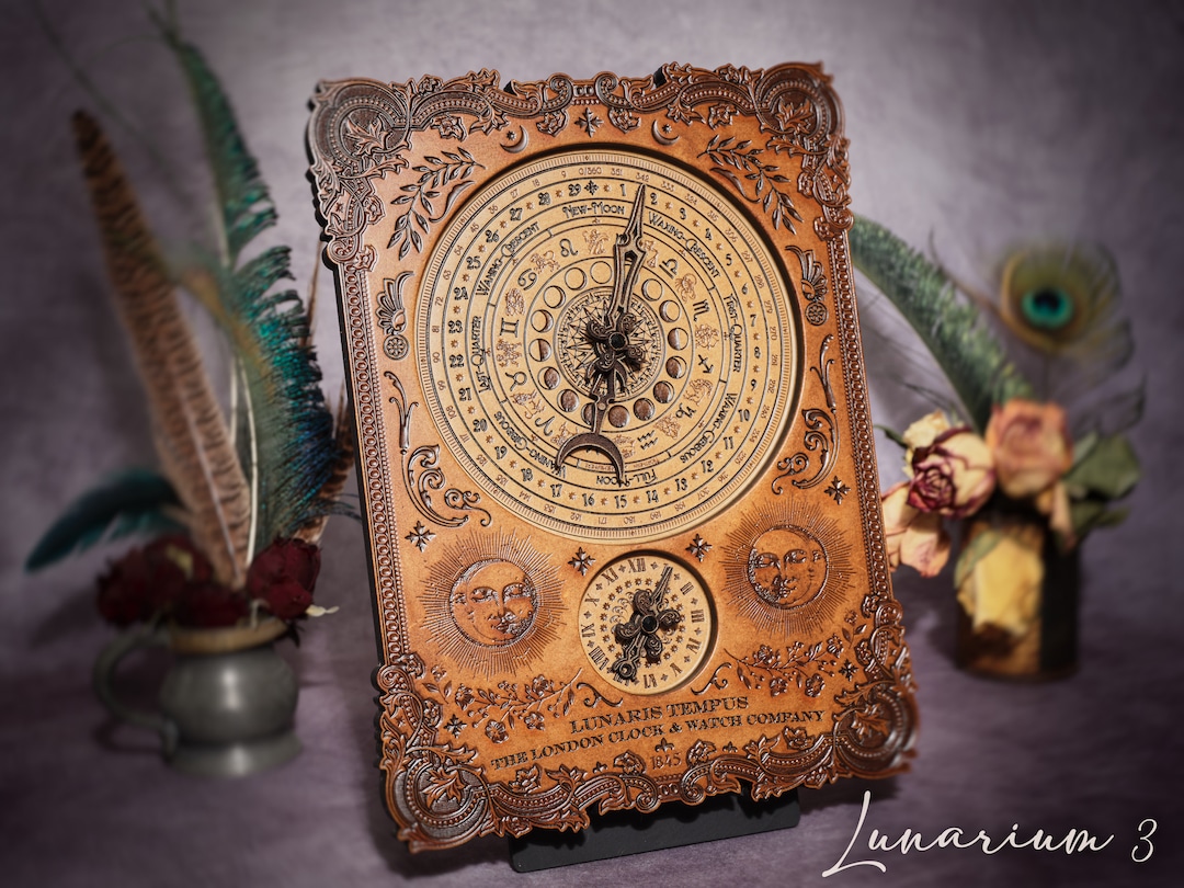 The Lunarium 3 Moon Clock - Unique Table-top Lunar Calendar / Lunar ...