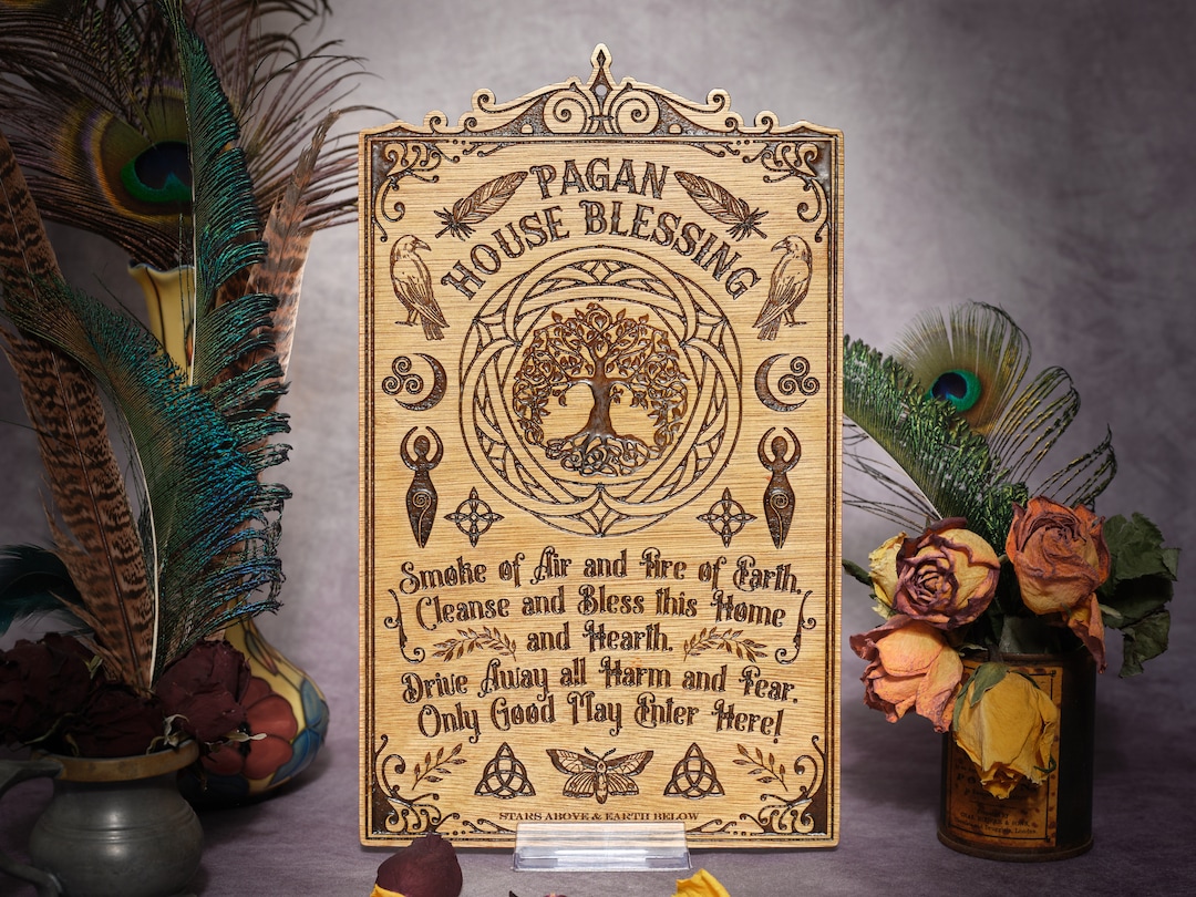 Pagan House Blessing - Beautiful Little Wall Hanging - Pagan / Witchy ...