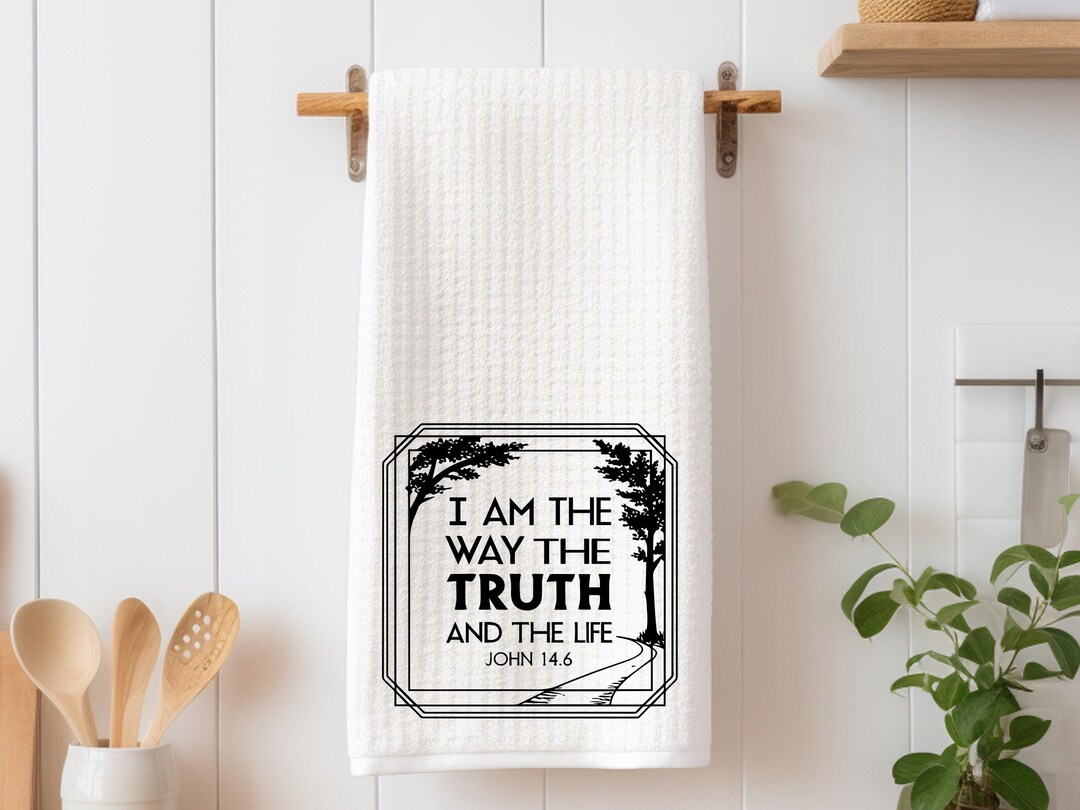 Bible Verse Kitchen Towel – Christian Floral Waffle Towel - Etsy