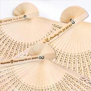 Personalized Hand Fan Wedding/ Custom Sandalwood Hand Fans/ Rustic Fans ...