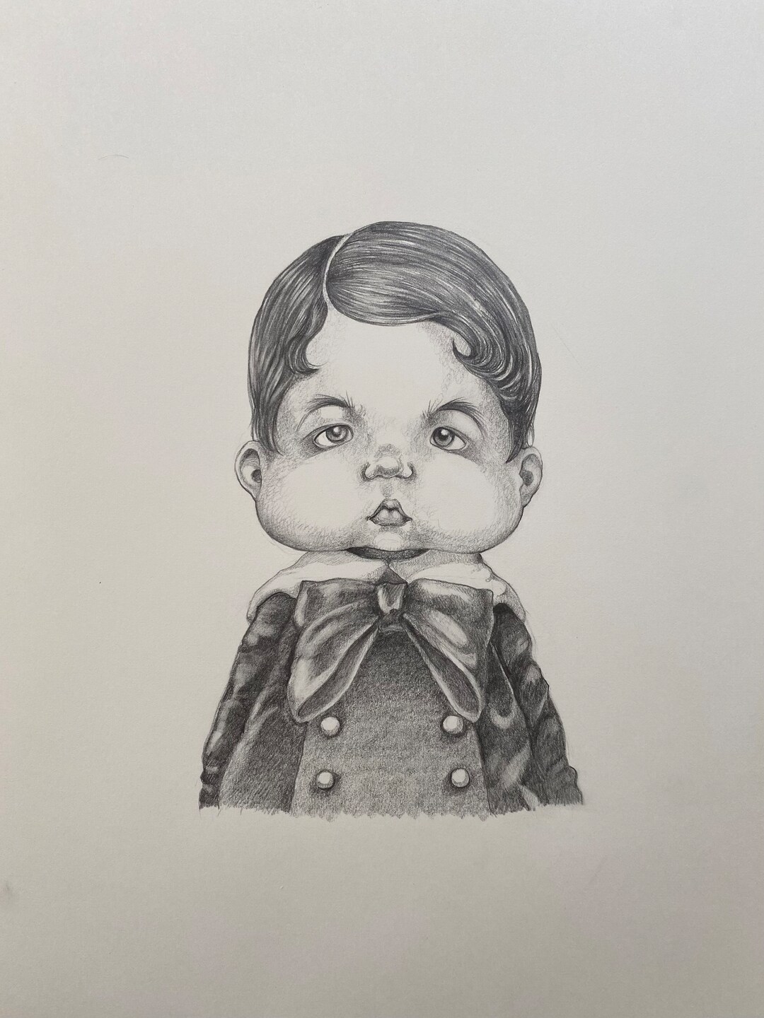 Pencil Drawing of Pugsley Addams - Etsy