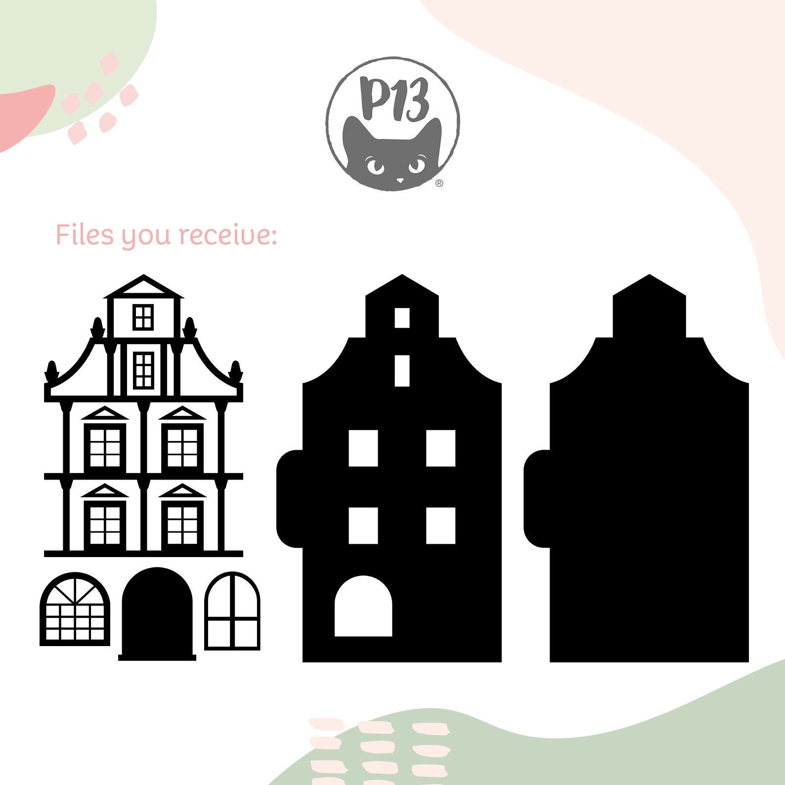 Old Town House Album Base Digital Cut Files, Layered Tenement House ...